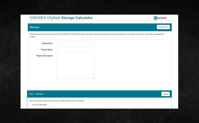 IONODES CitySafe Storage Calculator - IONODES